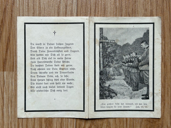 WW2 Death Card - RAD Flak soldier, KIA France Aug 1944 – ABmilitaria