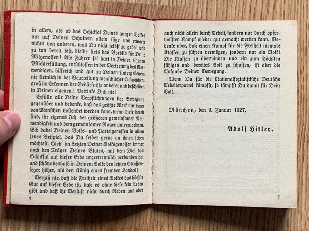 NSDAP membership booklet - Blockleiter official, Rudolf Hess reference ...