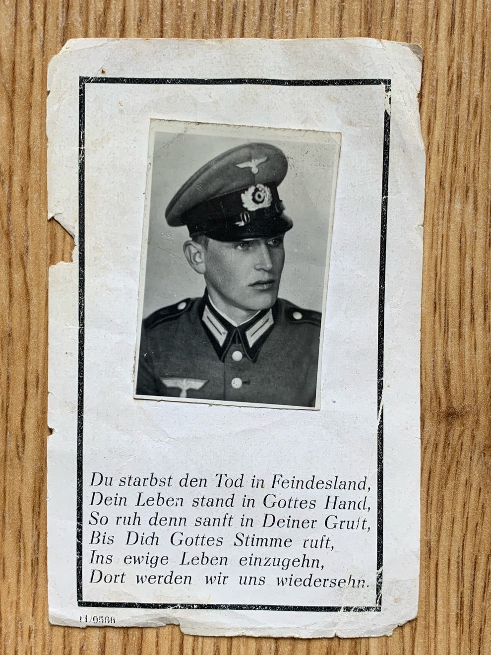 WW2 German Death Card - Veteran Panzer NCO – ABmilitaria